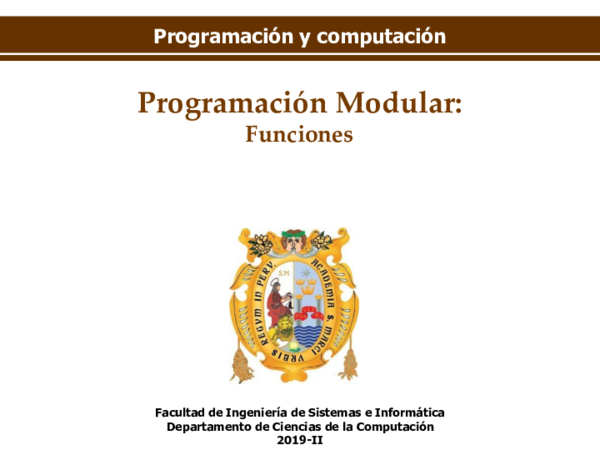 (PDF) Programación Modular: Funciones clase 07