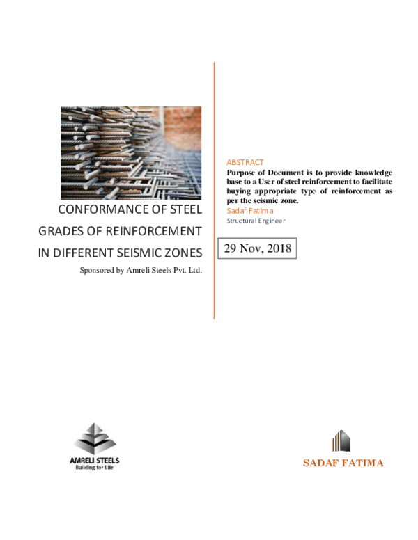 (PDF) CONFORMANCE OF STEEL GRADES OF REINFORCEMENT IN DIFFERENT SEISMIC ...