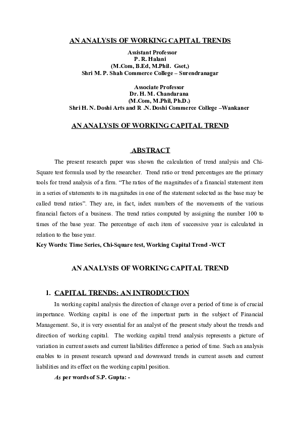 (DOC) Working Capital Trends