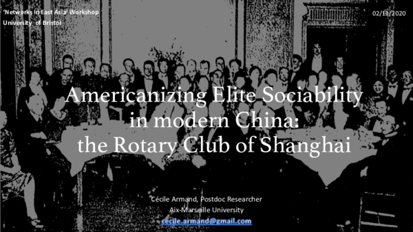 (PDF) Americanizing Elite Sociability in modern China: The Rotary Club ...