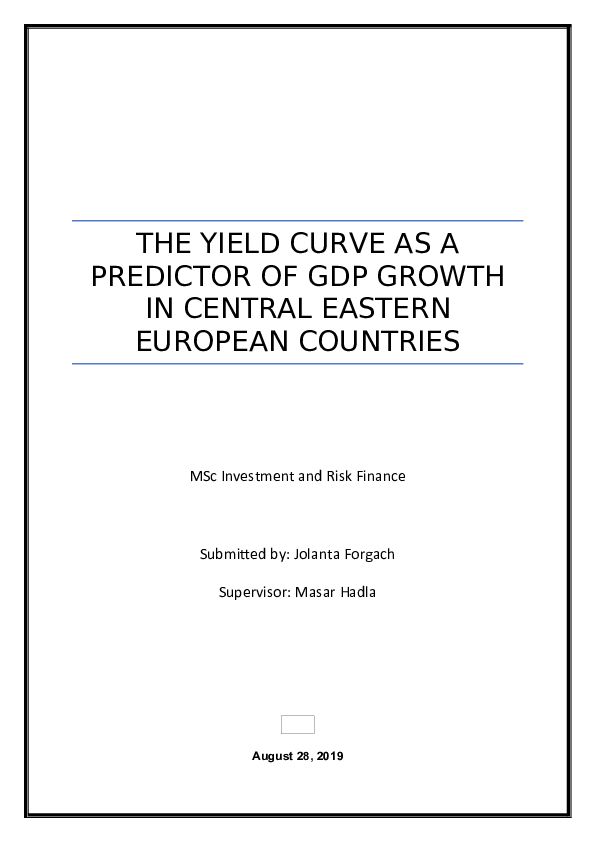 (DOC) The Yield Curve as a predictor of GDP growth in Central and ...