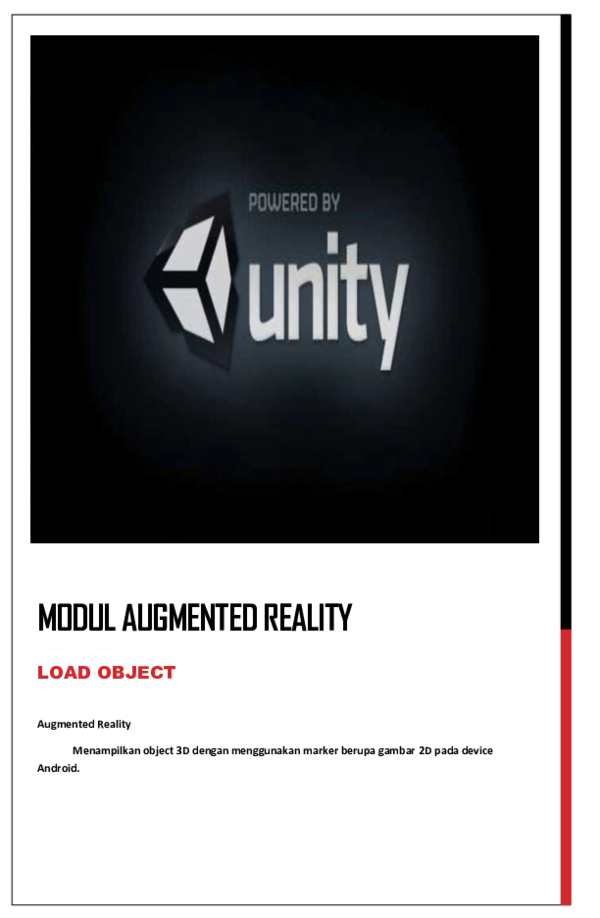 (PDF) MODUL AUGMENTED REALITY LOAD OBJECT