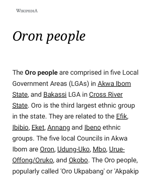 (PDF) Oron people