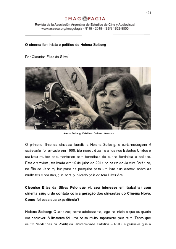 (PDF) O cinema feminista e político de Helena Solberg