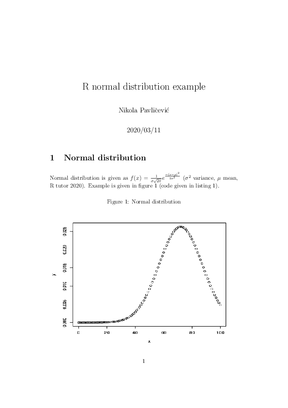 Pdf R Normal Distribution Example