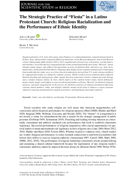 (PDF) The Strategic Practice of "Fiesta" in a Latino Protestant Church ...