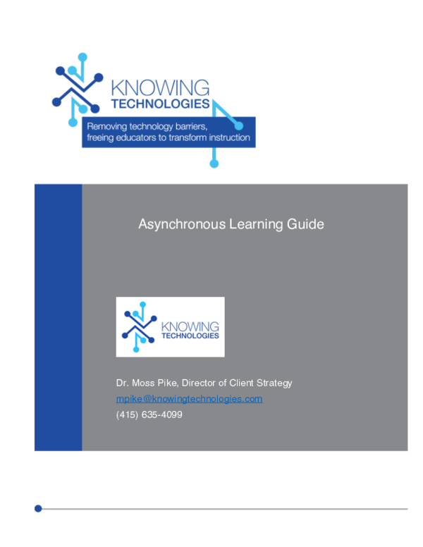 Pdf Asynchronous Learning Guide