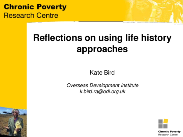 (PDF) Reflections on using life history approaches