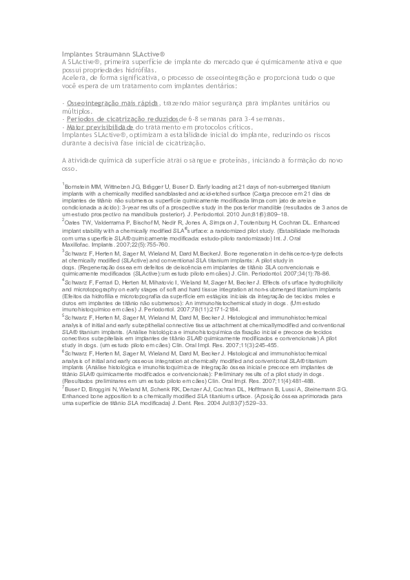(DOC) Referencias osseointegracao SLAActive