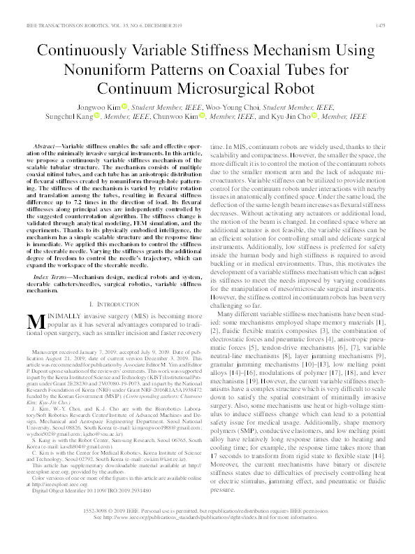 (PDF) Continuously Variable Stiffness Mechanism Using Nonuniform Patterns on Coaxial Tubes for ...