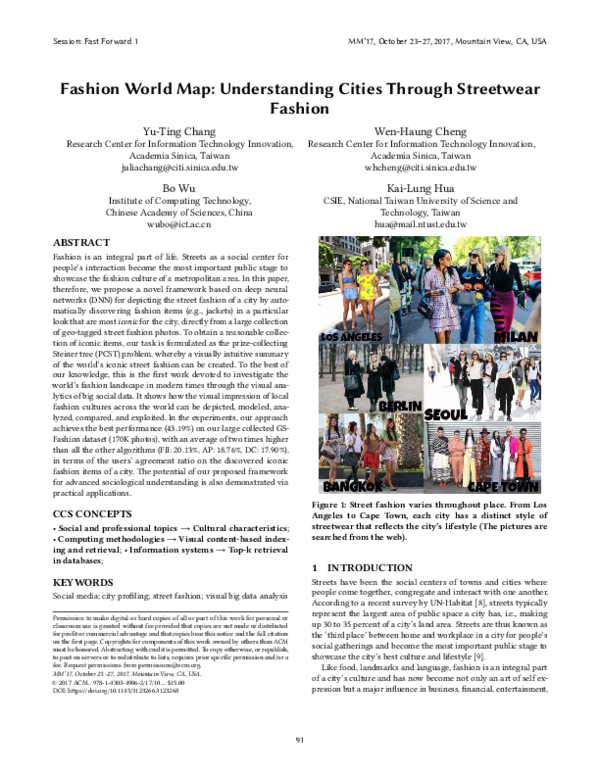 (PDF) Fashion World Map: Understanding Cities Through Streetwear Fashion