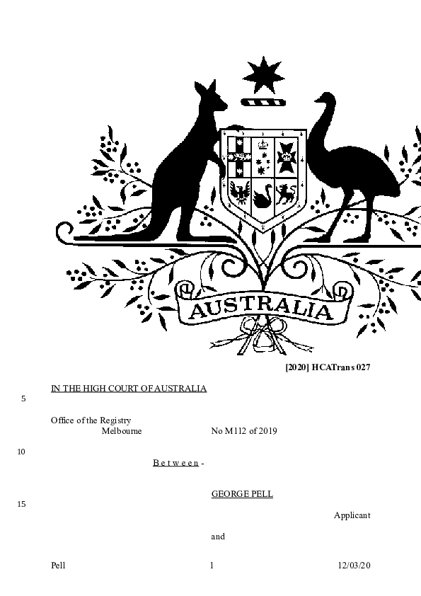 Transcript of Kerri Judd before the High Court