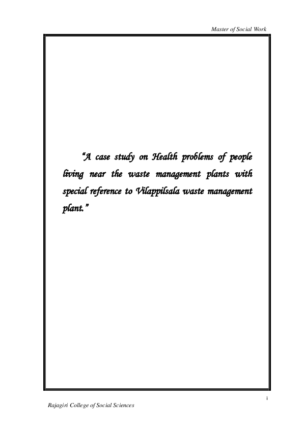 (PDF) "A case study on Health problems of people living near the waste ...