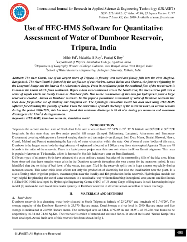 (PDF) Use of HEC-HMS Software for Quantitative Assessment of Water of ...