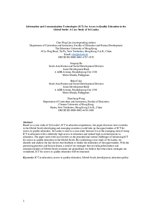 (DOC) Information and communication technologies (ICT) for access to ...