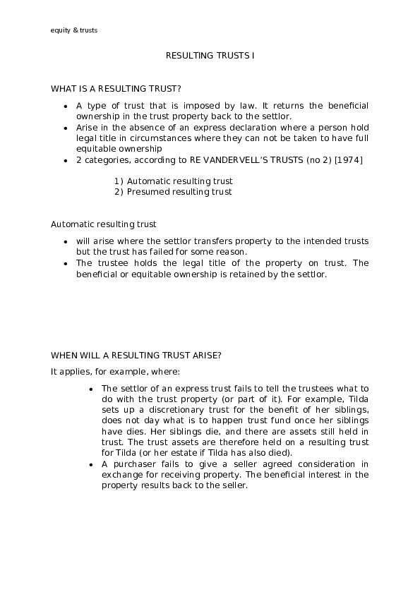 (DOC) RESULTING TRUSTS I