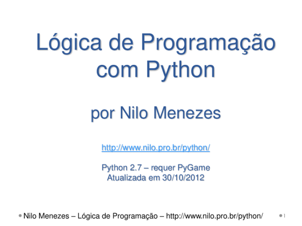 (PDF) Lógica de Programação com Python