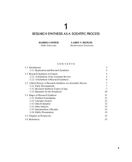 (PDF) RESEARCH SYNTHESIS AS A SCIENTIFIC PROCESS