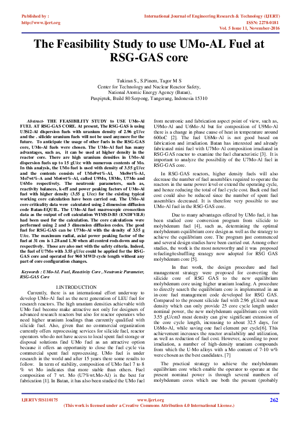 (PDF) IJERT-The Feasibility Study to use UMo-AL Fuel at RSG-GAS core ...