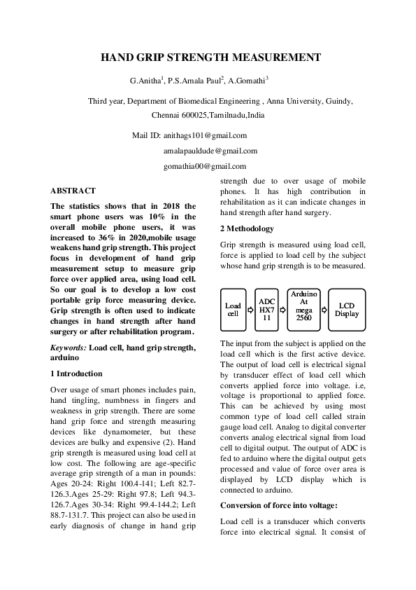 (PDF) HAND GRIP STRENGTH MEASUREMENT