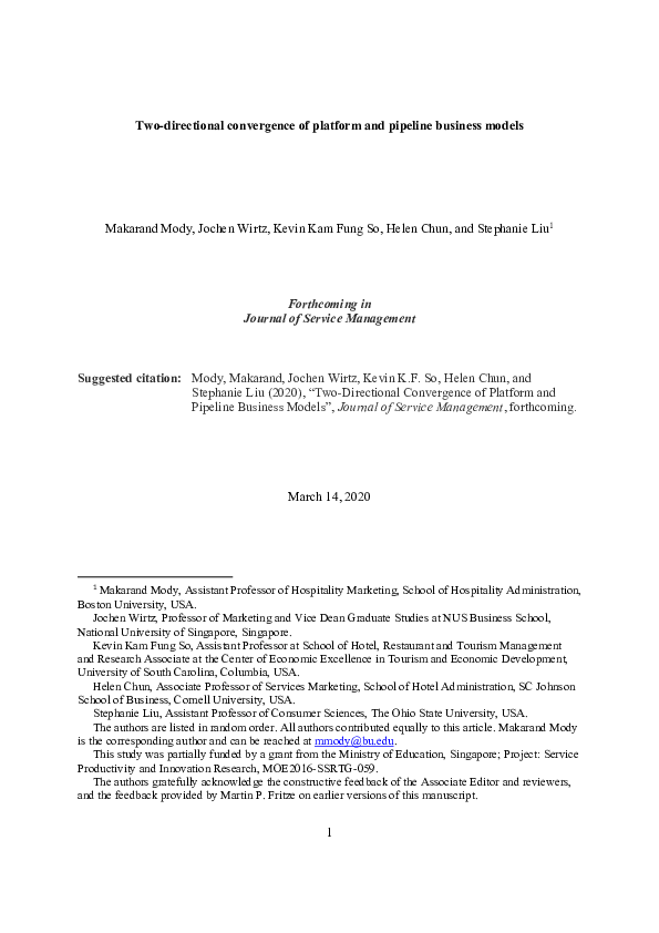 (PDF) Two-Directional Convergence of Platform and Pipeline Business Models