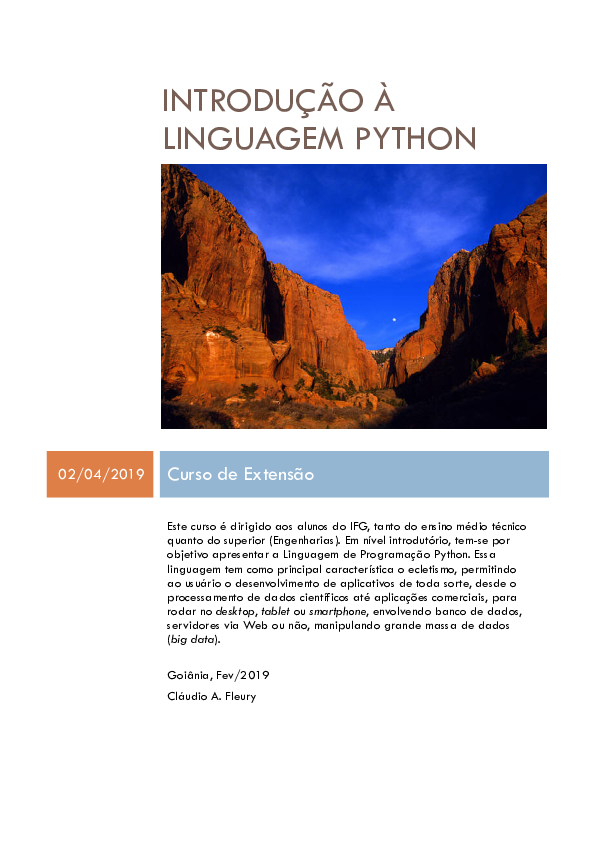 (PDF) INTRODUÇÃO À LINGUAGEM PYTHON