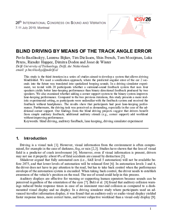(PDF) Blind driving by means of the track angle error