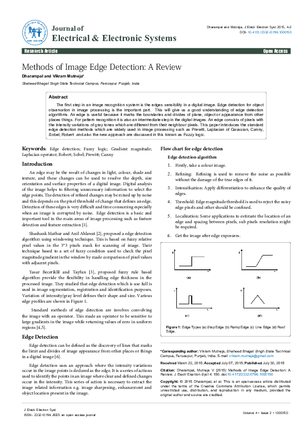 (PDF) Methods of Image Edge Detection: A Review
