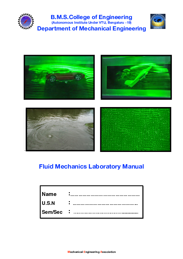 (PDF) Fluid Mechanics Laboratory Manual