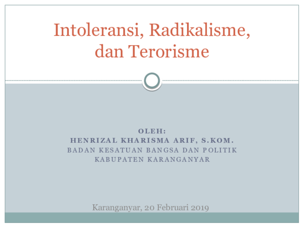 (PPT) Intoleransi, Radikalisme, dan Terorisme