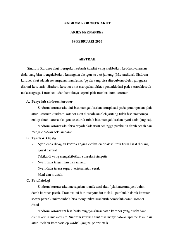 (DOC) Sindrom Koroner Akut
