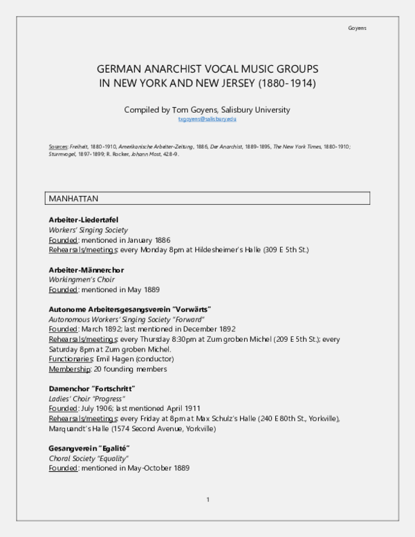 (PDF) German Anarchist Vocal Music Groups