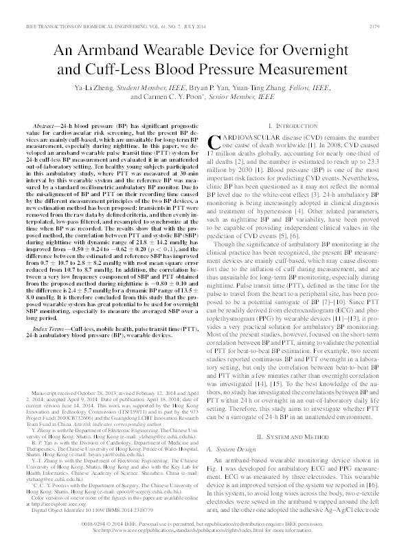(PDF) Armband wearable study