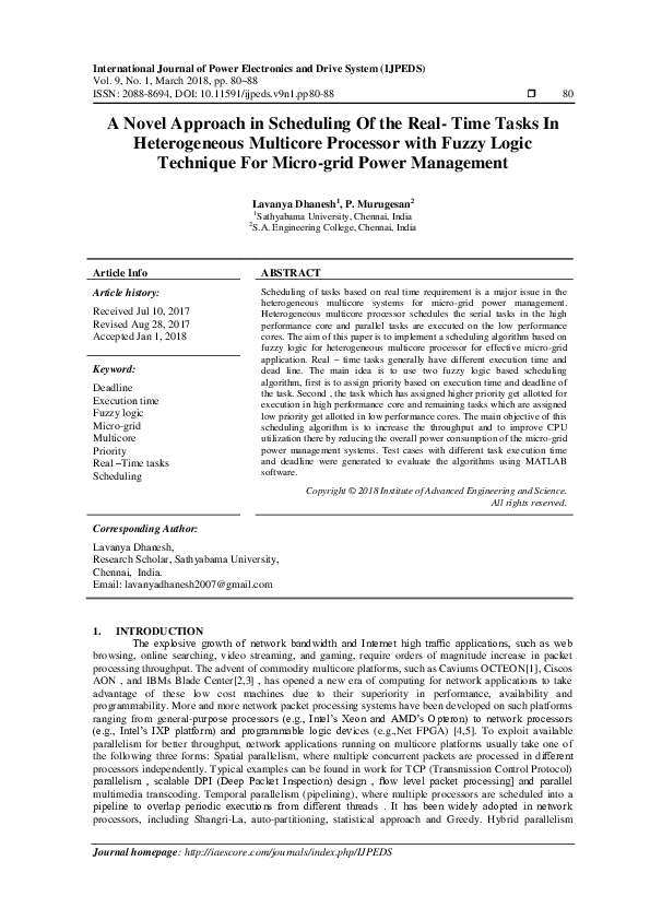 Pdf A Novel Approach In Scheduling Of The Real Time Tasks In Heterogeneous Multicore Processor