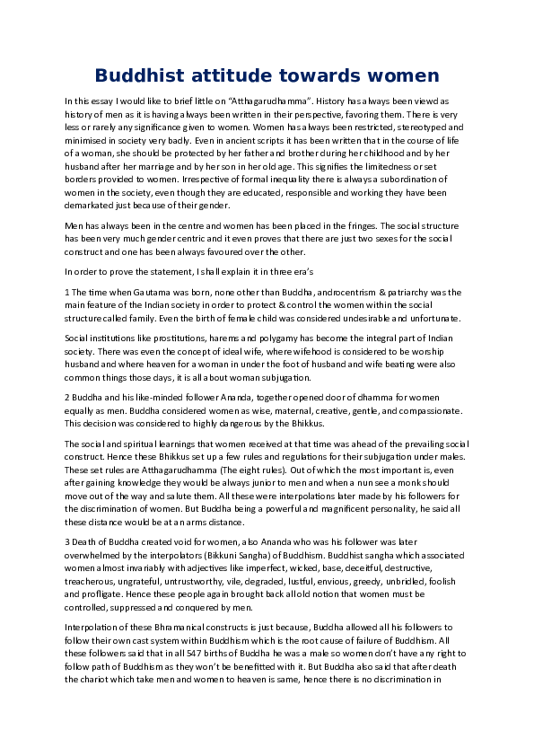 (DOC) Assignment buddhist studies