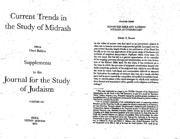 (PDF) Rewritten Bible and Rabbinic Midrash As Commentary