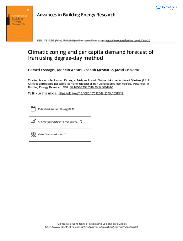 (PDF) Climatic zoning and per capita demand forecast of Iran using degree-day method