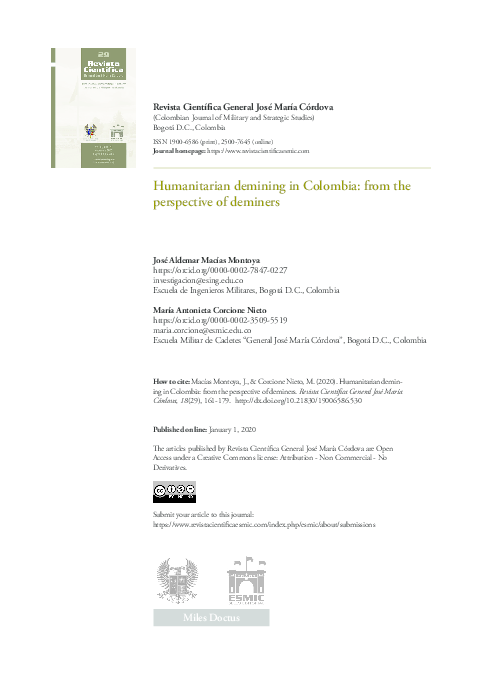 (PDF) Humanitarian demining in Colombia: from the perspective of deminers