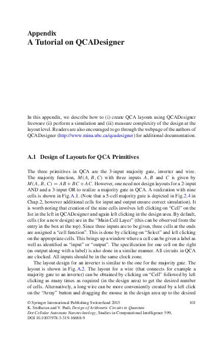 (PDF) A Tutorial on QCADesigner A.1 Design of Layouts for QCA Primitives