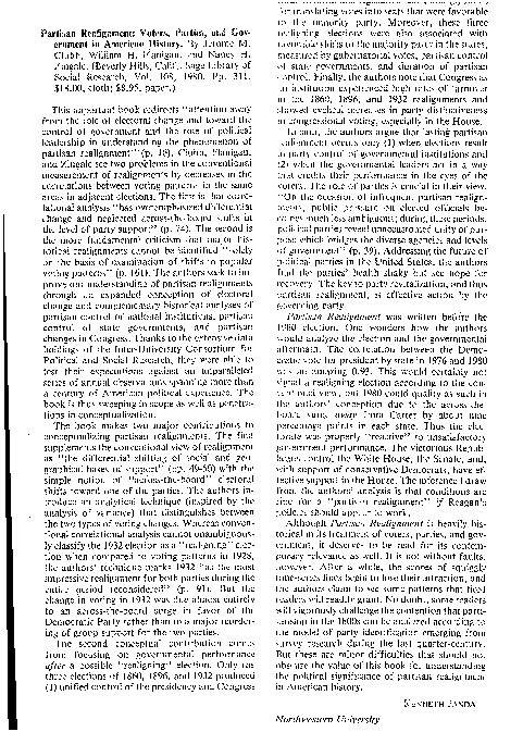 (PDF) Partisan Realignment: Voters, Parties, and Gov- ernment in ...