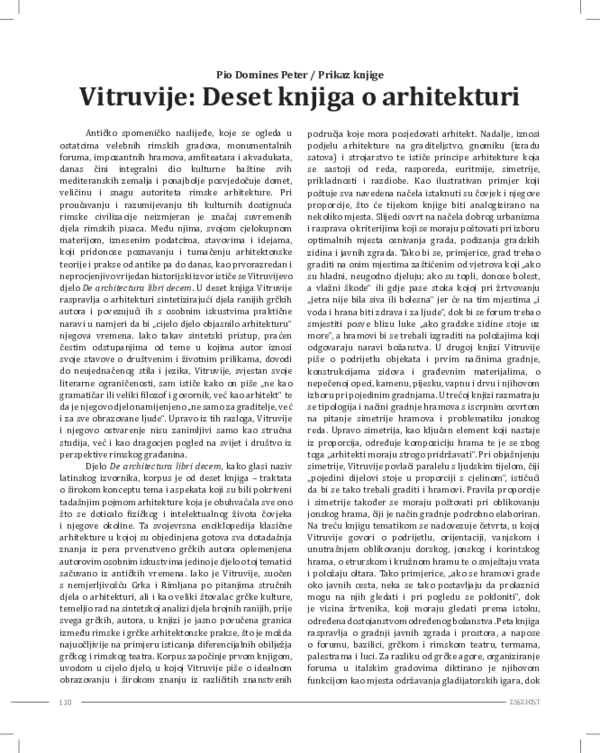 (PDF) Vitruvije: Deset knjiga o arhitekturi