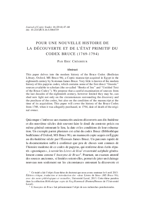 (PDF) Pour une nouvelle histoire de la découverte et de l’état primitif ...