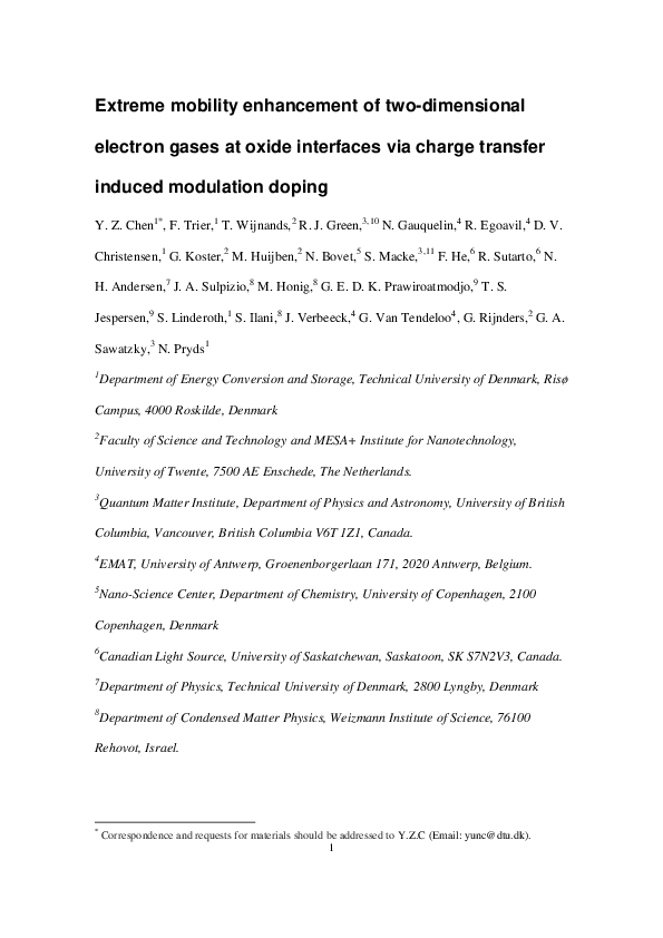 (PDF) Extreme mobility enhancement of two-dimensional electron gases at ...