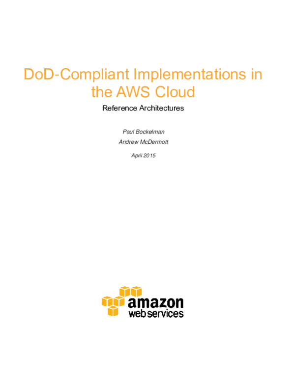 (PDF) DoD-Compliant Implementations in the AWS Cloud Reference ...