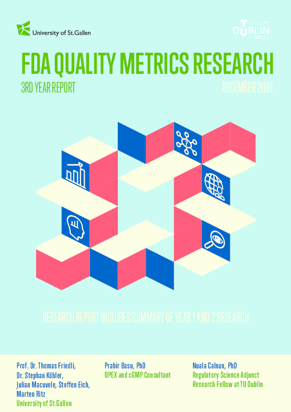 (PDF) FDA QUALITY METRICS RESEARCH 3RD YEAR REPORT DECEMBER 2019 ...