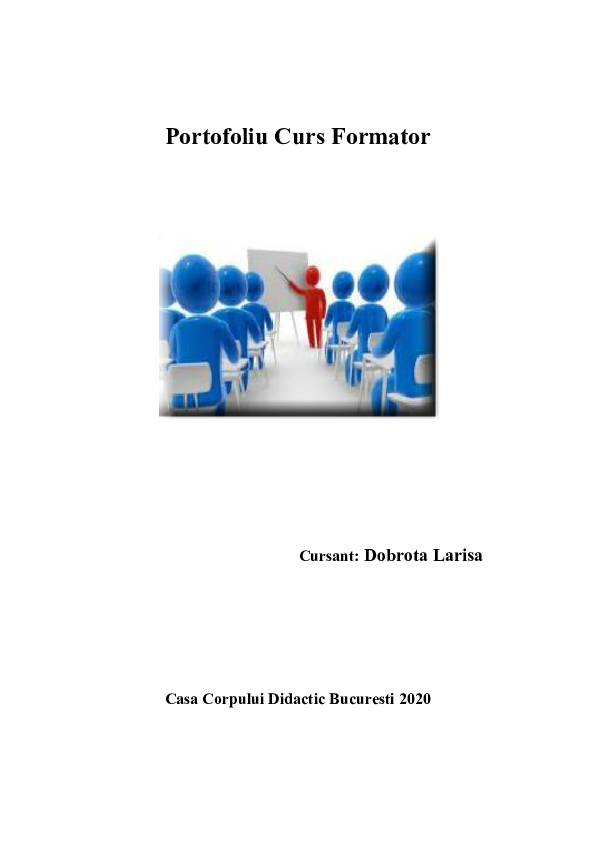 (DOC) PROIECT ABSOLVIRE FORMATOR ALINA