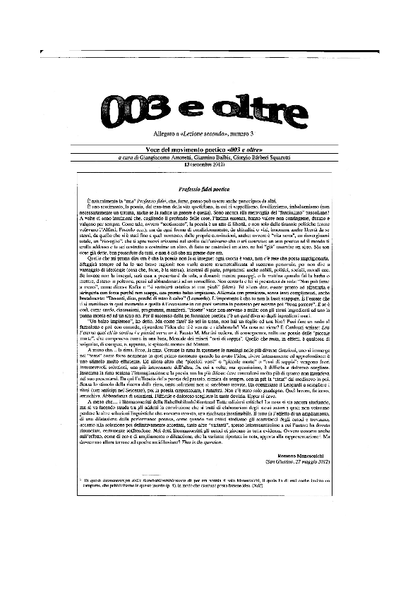 (DOC) Professio fidei poetica