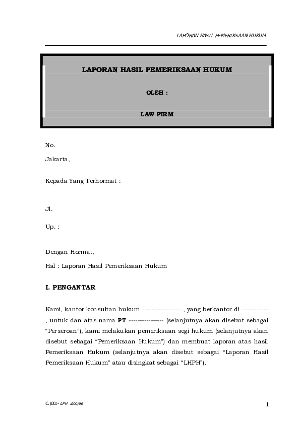 (DOC) Legal audit contoh