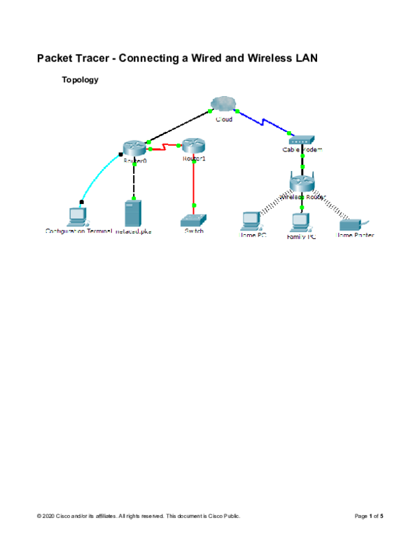 (DOC) Practical Exercise 1 Packet Tracer Connecting a Wired and ...