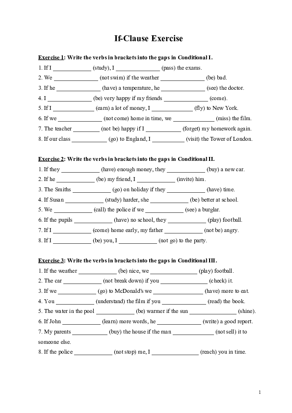 (DOC) If clause exercise